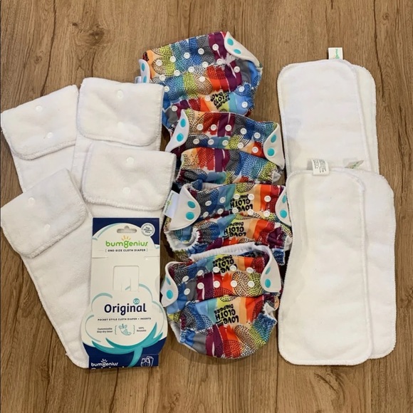 BumGenius | Other | 4 Bumgenius Nwot Pocket Cloth Diapers And Inserts ...